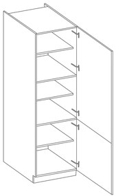 Potravinová skříň ULLERIKE - šířka 60 cm, šedá