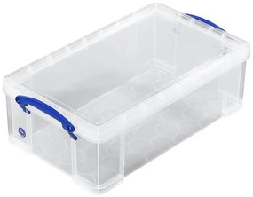 Plastový úložný REALLY USEFUL box transparentní 12l s víkem