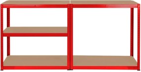 Skladový regál REBEL RB-1251R 180x90x40, červený