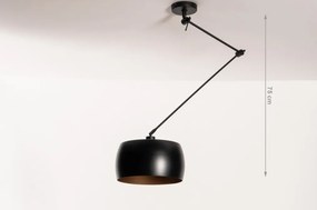 Závěsné černé designové svítidlo nad stůl Snap Light Bond Black and Black