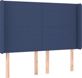 Box spring postel s matrací a LED modrá 140x190 cm textil 3138155