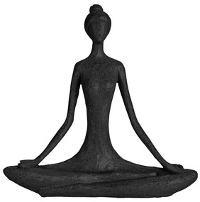 Dekorace Yoga Lady černá, 18,5 x 19 x 5 cm, polystone