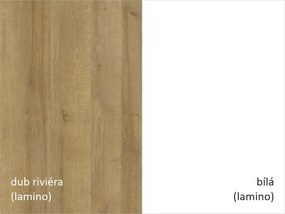 MARIDEX SKŘÍNĚ Šatní skříň - LUX 25, matná bílá/dub riviéra