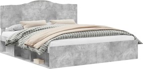 Rám postele s čelo Beton 180 x 200 cm Masivní borové dřevo 3413275