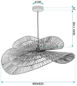 Toolight Závěsné stropní svítidlo BOHO B2 APP1738-1CP 80CM