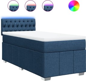 Box spring postel s matrací modrá 90x200 cm textil 3289264