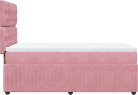 Box spring postel s matrací růžová 80 x 200 cm samet 3292201