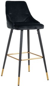 OnaDnes -20% Černá sametová barová židle Richmond Imani 77 cm