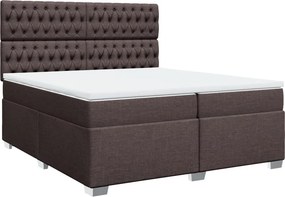 Box spring postel s matrací tmavě hnědá 200x200 cm textil 3292905