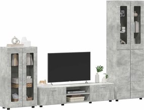 Sestava TV skříněk FLORIN 3 ks Betonově šedá Kompozitní dřevo 3397977
