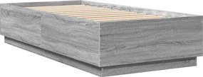Rám postele šedý sonoma 100 x 200 cm kompozitní dřevo 3209721