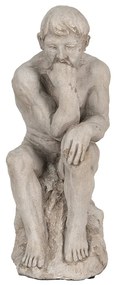 Šedá antik cementová socha muže - 16*12*31 cm
