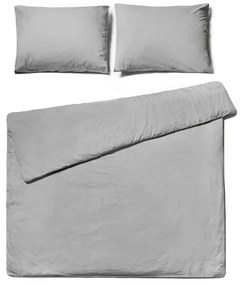 Světle šedé povlečení na dvoulůžko ze stonewashed bavlny Bonami Selection, 200 x 200 cm