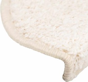Schodové rohože 15 ks 65 x 21 x 4 cm bílé, půlkulaté, velké 133906
