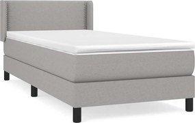 Box spring postel s matrací světle šedý 100 x 200 cm textil 3129609