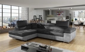 Rozkládací rohová sedačka TONY DELUXE 270×202 cm – více barevných variant levý roh šedá