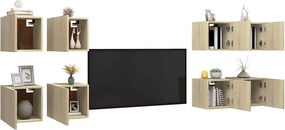 Nástěnné TV skříňky 8 ks dub sonoma 30,5 x 30 x 30 cm 3079054