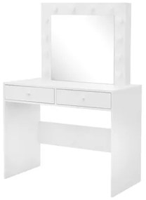 Toaletní stolek se zrcadlem a osvětlením bílý