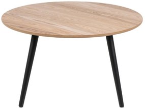 SCANDI Jasanový konferenční stolek Stanfield 80 cm s černou podnoží