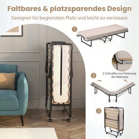Costway Skládací postel s luxusní matrací béžová Vyrobeno v Itálii Původ: Itálie