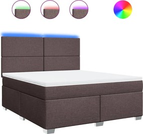 Box spring postel s matrací tmavě hnědá 180x200 cm textil 3292863