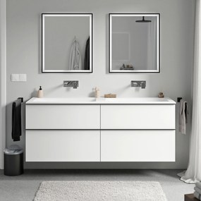 Koupelnová skříňka LAVOA 160 cm s umyvadlem z minerálního odlitku CREAM - možnost volby barvy