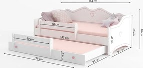 Dvojitá postel s matracemi EMKA II Pink 160x80
