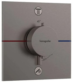 Hansgrohe ShowerSelect Comfort - Termostatická baterie pod omítku, pro 2 spotřebiče, kartáčovaný černý chrom 15572340