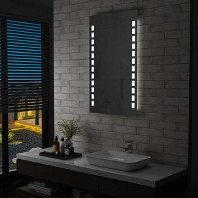 144698 vidaXL Koupelnové nástěnné zrcadlo s LED osvětlením 60 x 100 cm