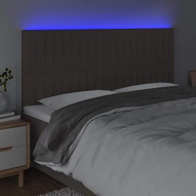 Čelo postele s LED taupe 200x5x118/128 cm textil 3122688
