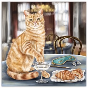 Gario Obraz na plátně Zrzavá kočka na vynikajícím večírku - Svetlana Gracheva Rozměry: 30 x 30 cm