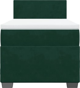 Box spring postel s matrací tmavě zelená 100x200 cm samet 3286231
