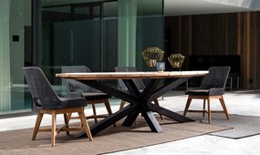 BIZZOTTO Oválný zahradní stůl PALMDALE 240x100 cm černé nohy 0804741