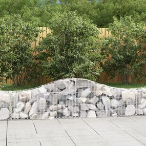 Klenuté gabionové koše 2 ks 200x30x40/60 cm pozinkované železo 3145367