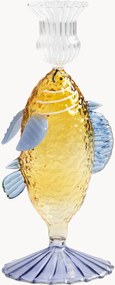 Ručně vyrobený svícen z borosilikátového skla Fish