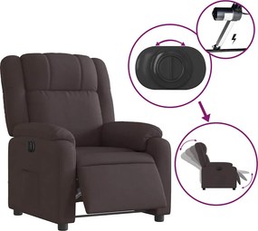 Elektrické polohovací křeslo tmavě hnědé textil 3205183