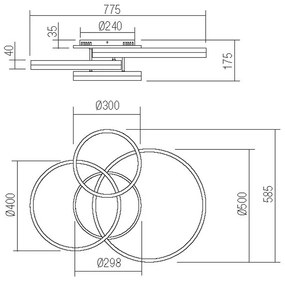 Smarter 01-2632 stropní LED svítidlo Connect, matně bílé, 90W, 3000K, 77,5cm