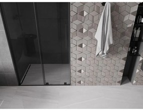 Mexen Velar L, posuvné sprchové dveře do otvoru 110 cm, 8mm šedé sklo, černá matná, 871-110-003-41-70