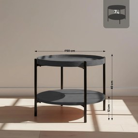 Konferenční stolek Corbitan 50 cm - šedá