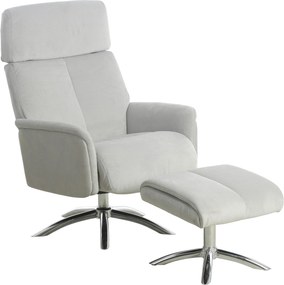 XXXLutz RELAXAČNÍ KŘESLO S TABURETEM, textil, šedá P & B - Online Only křesla & taburety - 002694004801