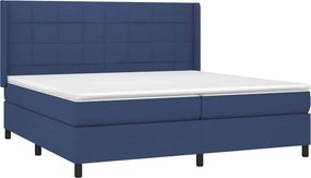 Box spring postel s matrací modrá 200x200 cm textil 3131463