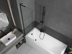 Mexen Next L, 1-křídlová vanová zástěna 50 x 150 cm, 6mm čiré sklo, černý profil, 895-050-000-03-00-70