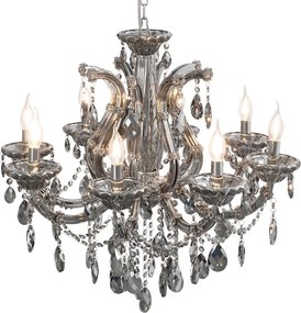 Velký stříbrný křišťálový lustr Marshal - Ø 70x60/185 cm E14/max 8x40W
