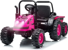 Elektrický traktor Milly Mally s přívěsem růžový