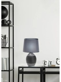 Tmavě šedá stolní lampa s textilním stínidlem (výška 35 cm) Ambon – Candellux Lighting