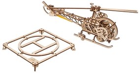 Ugears 3D Dřevěné mechanické puzzle MINI Helicopter