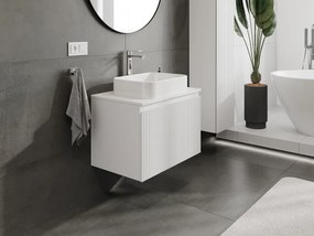 Mexen Rivel, koupelnová skříňka pod umyvadlo 70 cm, 1 zásuvka, drážkovaná, bílá matná, 91A20-07047-1-BF01