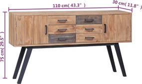 vidaXL vodaXL Odkládací skříňka 110x30x75 cm masivní teak
