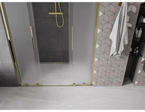 Mexen Velar Duo, posuvné sprchové dveře do otvoru 160 cm, 8mm sklo námraza, zlatá lesklá, 871-160-000-32-50