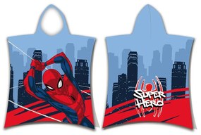 Modro-červené froté dětské pončo Spider-Man – Jerry Fabrics